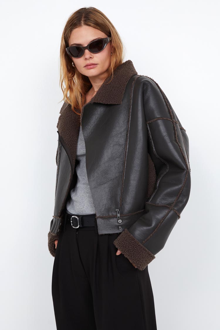Asha Bomber Jacket in Dark Chocolate by Bec + Bridge – Frockaholics at ...