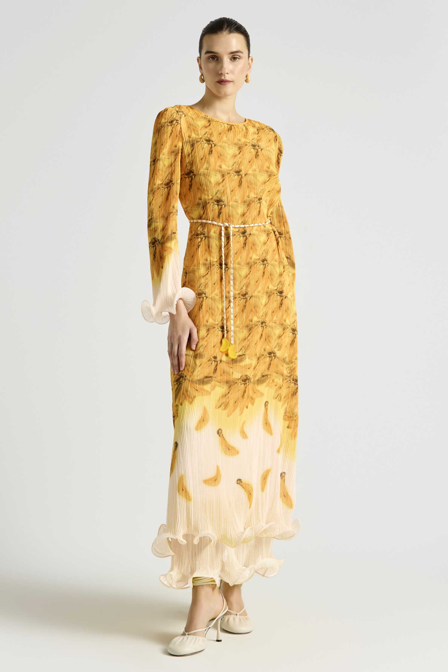 Bathers Flutted Pleat Maxi Dress in Banana by Antipodean – Frockaholics ...