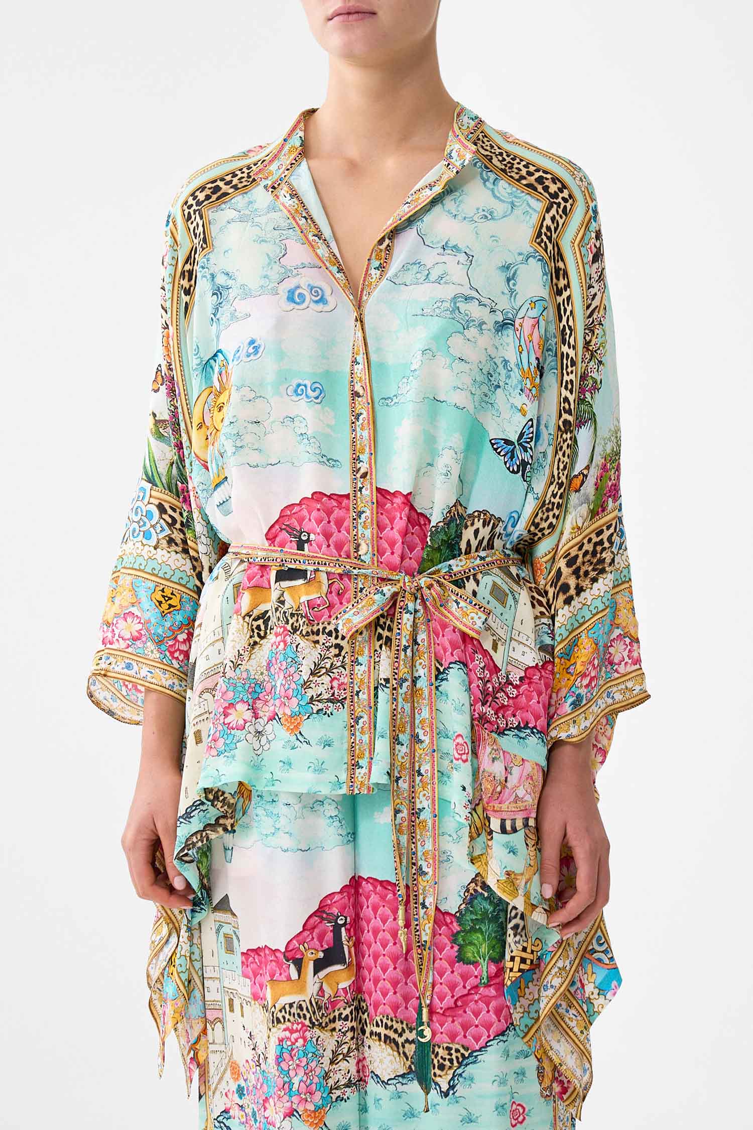 Button Through Scarf Blouse in Miniature Moments by Camilla ...