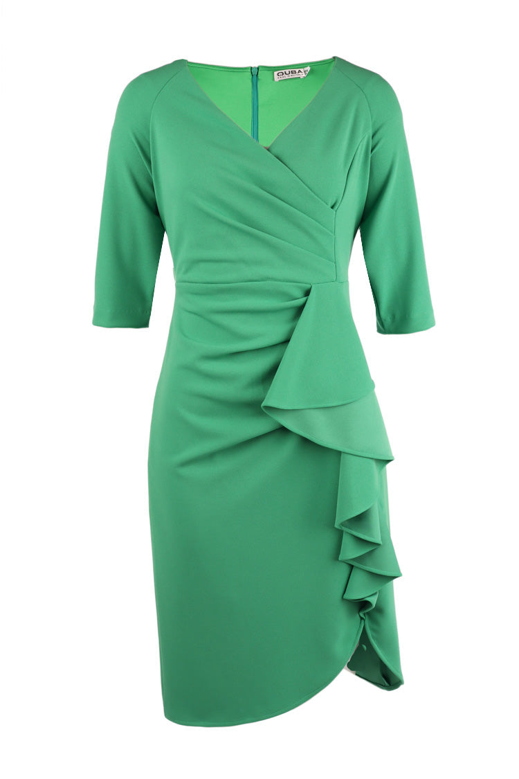 Demi 3/4 Sleeved Dress in Green by Quba – Frockaholics at Momento Dezigns