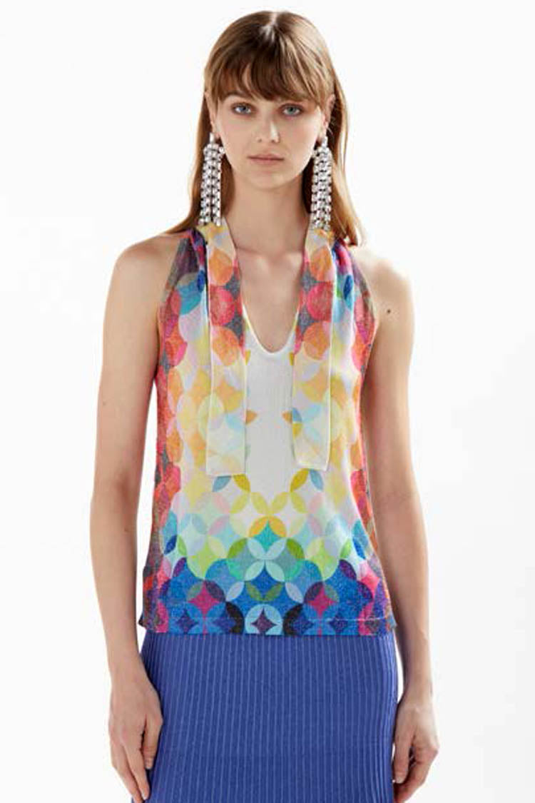 Halter Neck Lurex Tank Top in Rainbow by JEi's – Frockaholics at ...