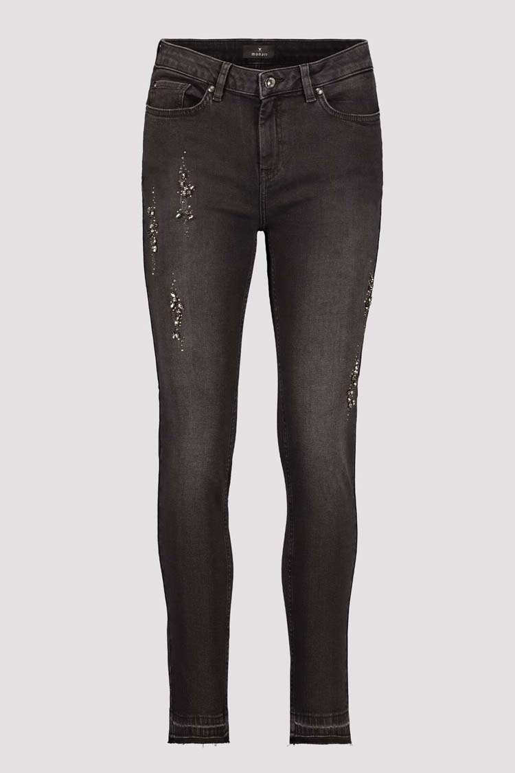 Distressed Jeans w Rhinestones in Dark Grey by Monari – Frockaholics at ...